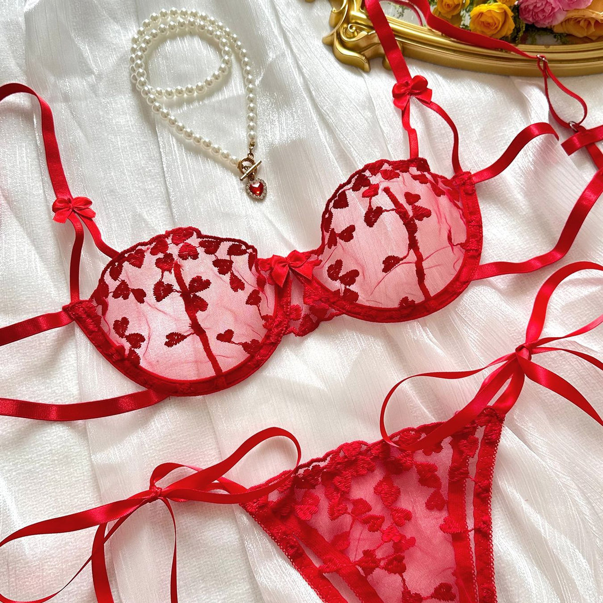 Floral Lace Bra Set Two Piece Lingerie Mhyth